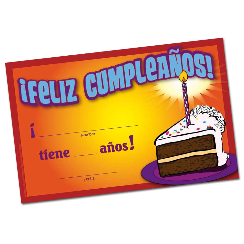 Spanish Birthday Certificates (Set of 36) – Teacher's Discovery
