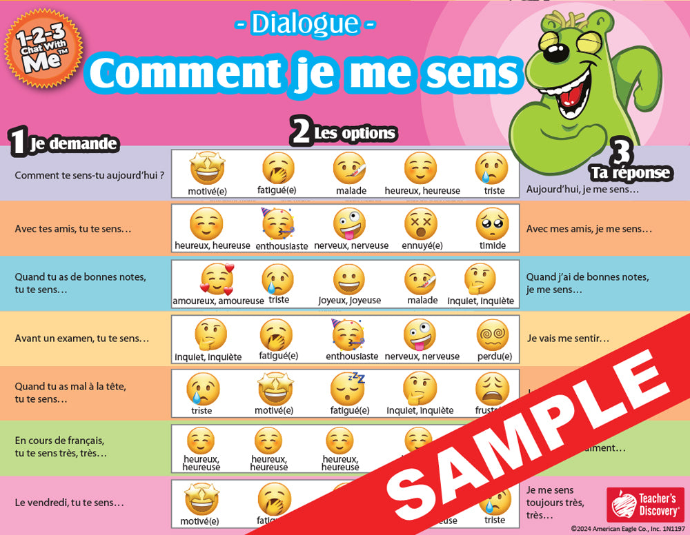 1-2-3 Chat With Me: Comment je me sens French Chat Mats - Download ...