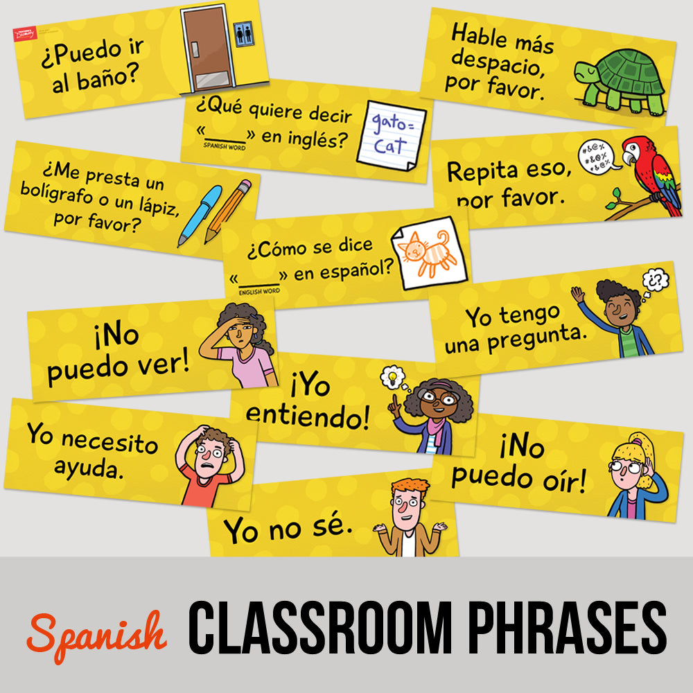 Classroom Phrases - Spanish - Signs - Set of 12 – Teacher's Discovery
