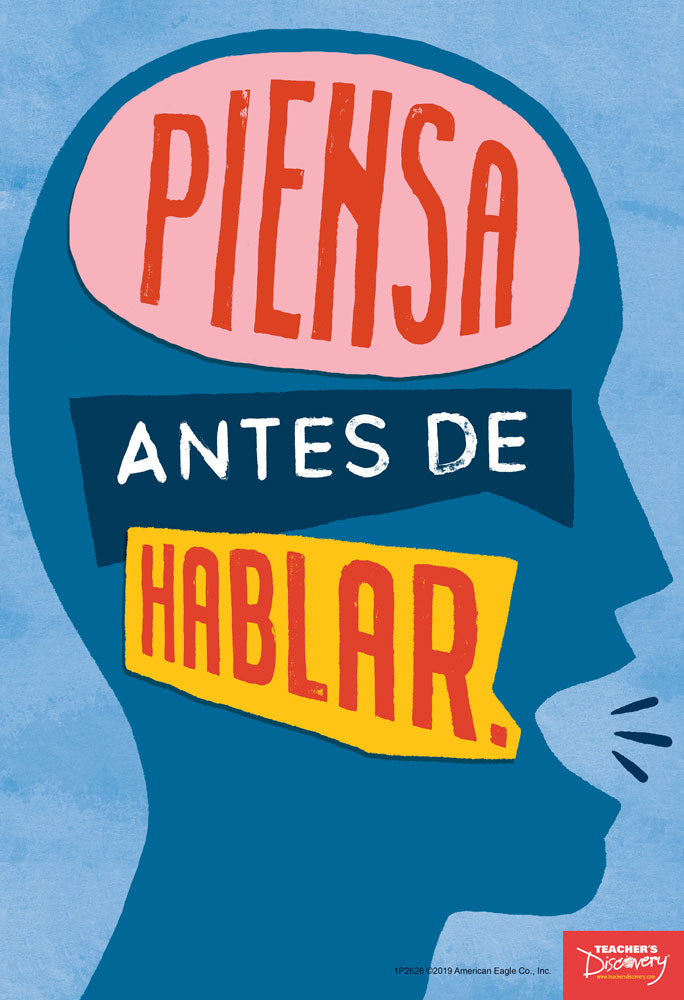 Think Before You Speak - Spanish - Mini-Poster – Teacher's Discovery