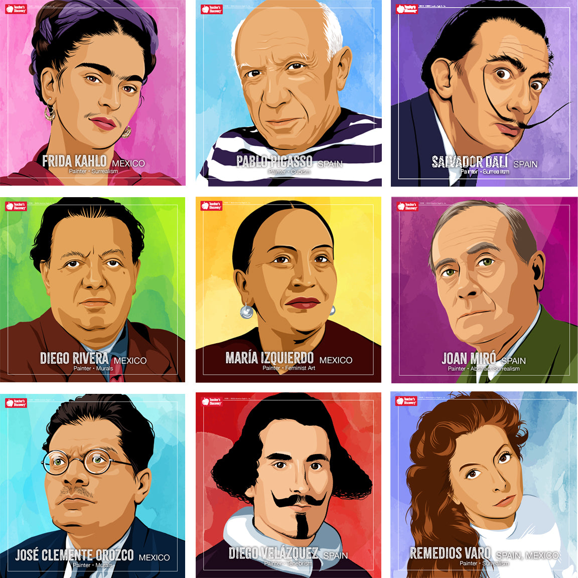 Great Hispanic Artists Mini-Posters – Teacher's Discovery