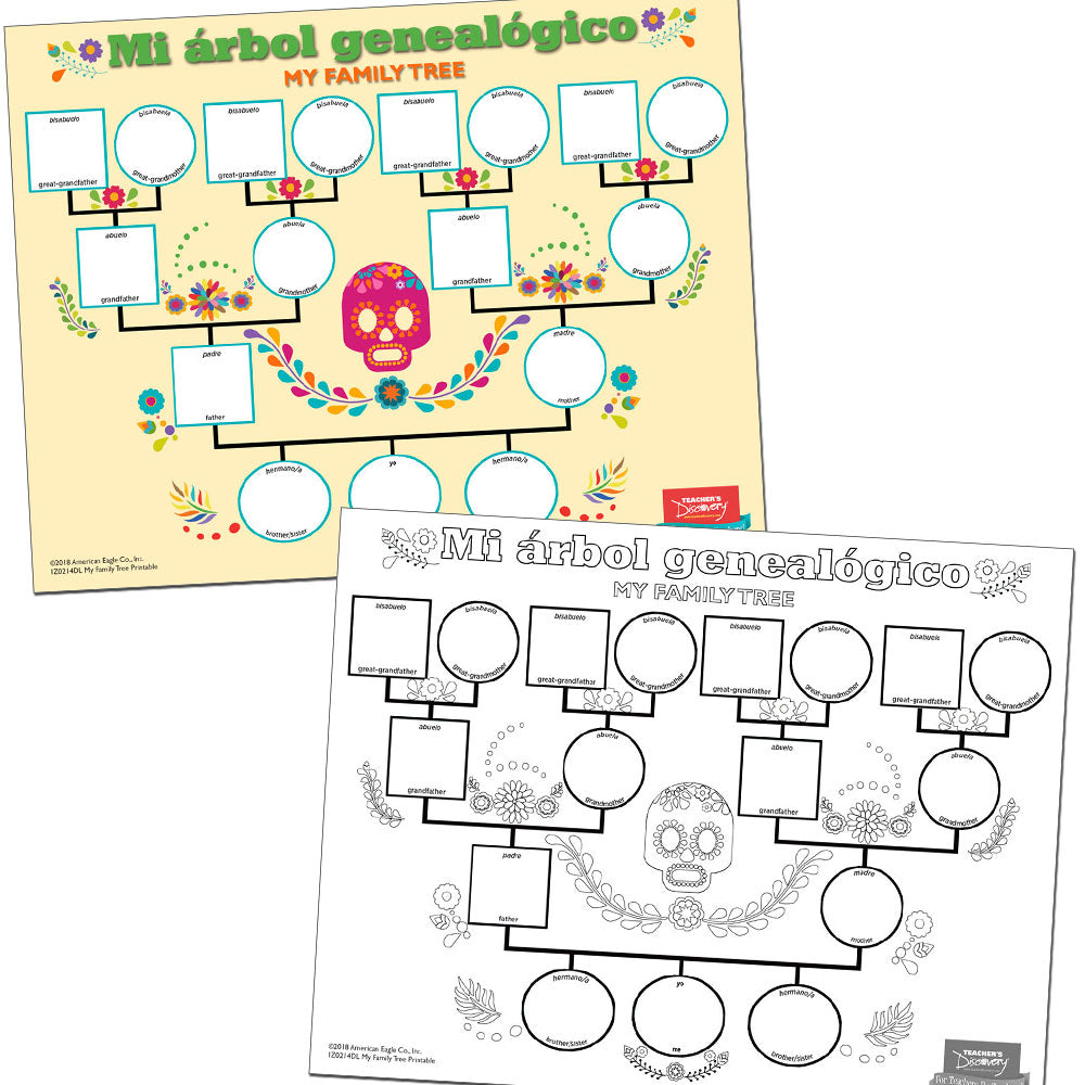 My Family Tree Spanish Printable Download – Teacher's Discovery