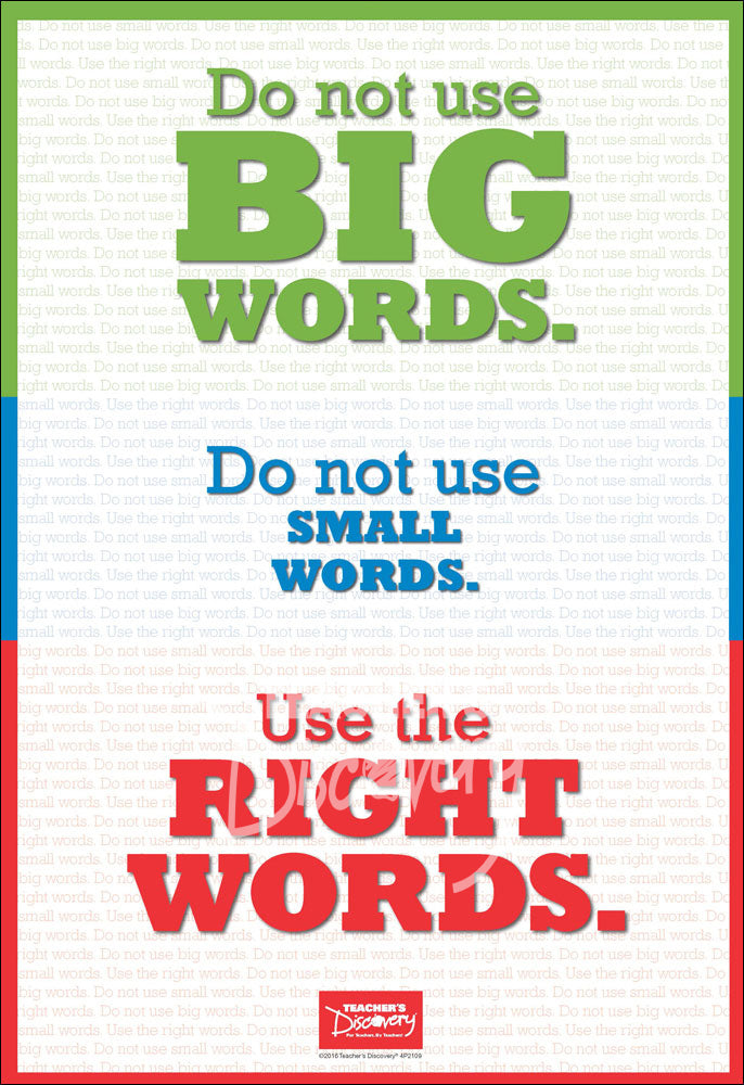 Use the Right Words Mini-Poster – Teacher's Discovery