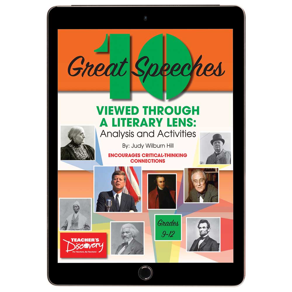 10 Great Speeches Viewed Through a Literary Lens: Analysis and Activit ...