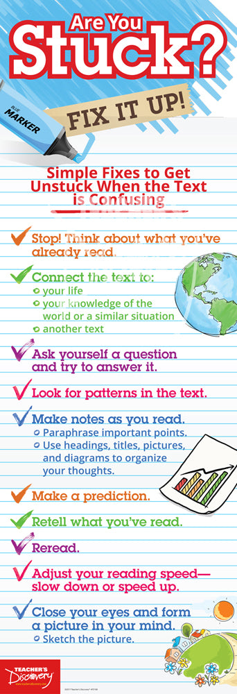 Are You Stuck? Fix It Up! Skinny Poster – Teacher's Discovery