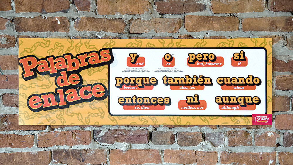 Linking Words - Spanish - Skinny Poster – Teacher's Discovery