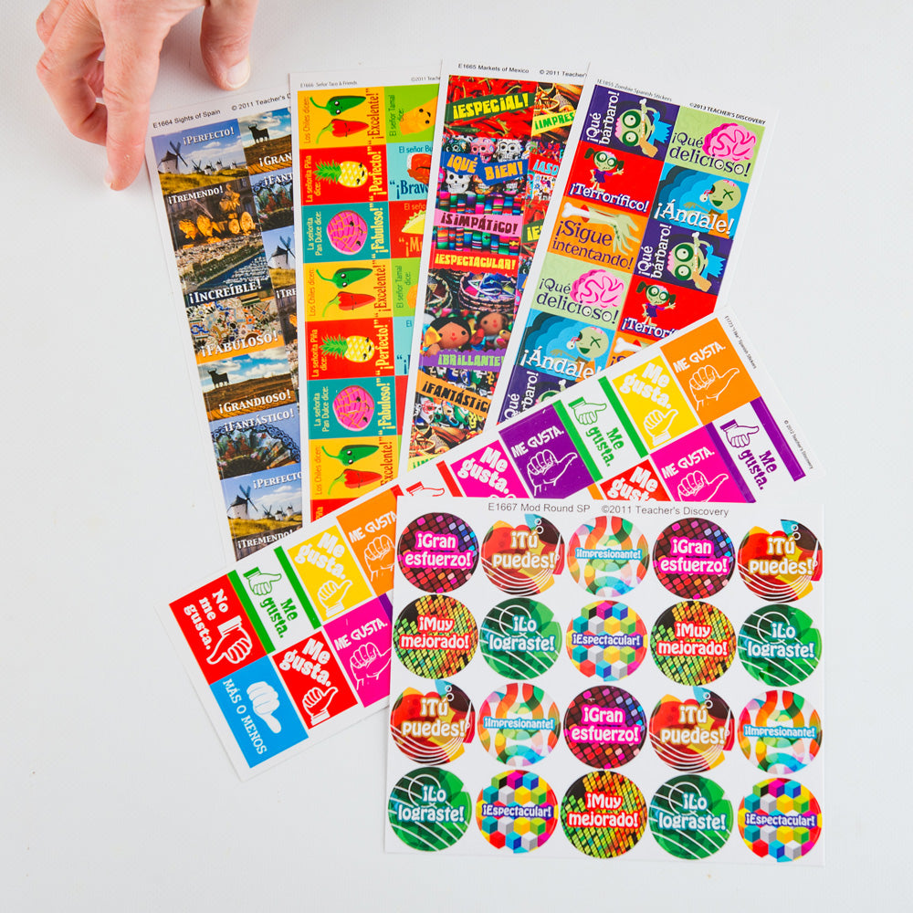 Sampler Spanish Sticker Pack (420) – Teacher's Discovery