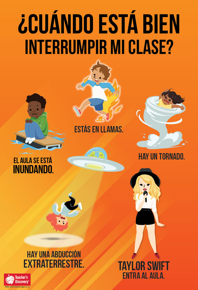 No Interrupting - Spanish/English - Double-Sided Mini-Poster – Teacher ...