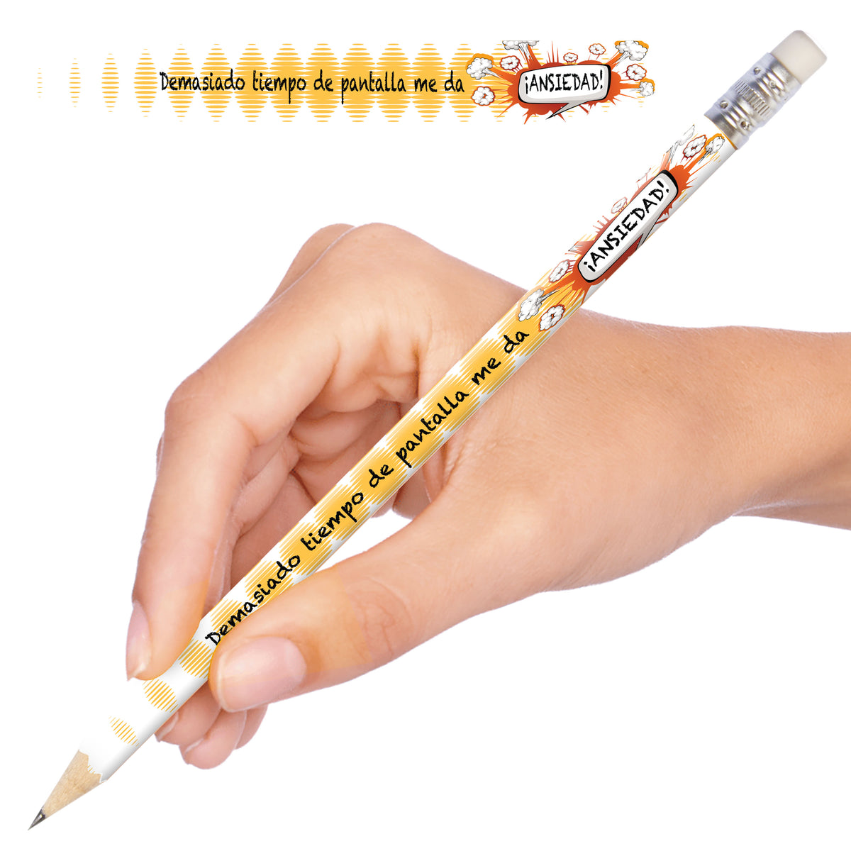 Demasiado tiempo de pantalla me da ¡ANSIEDAD! Spanish Pencils (One doz ...