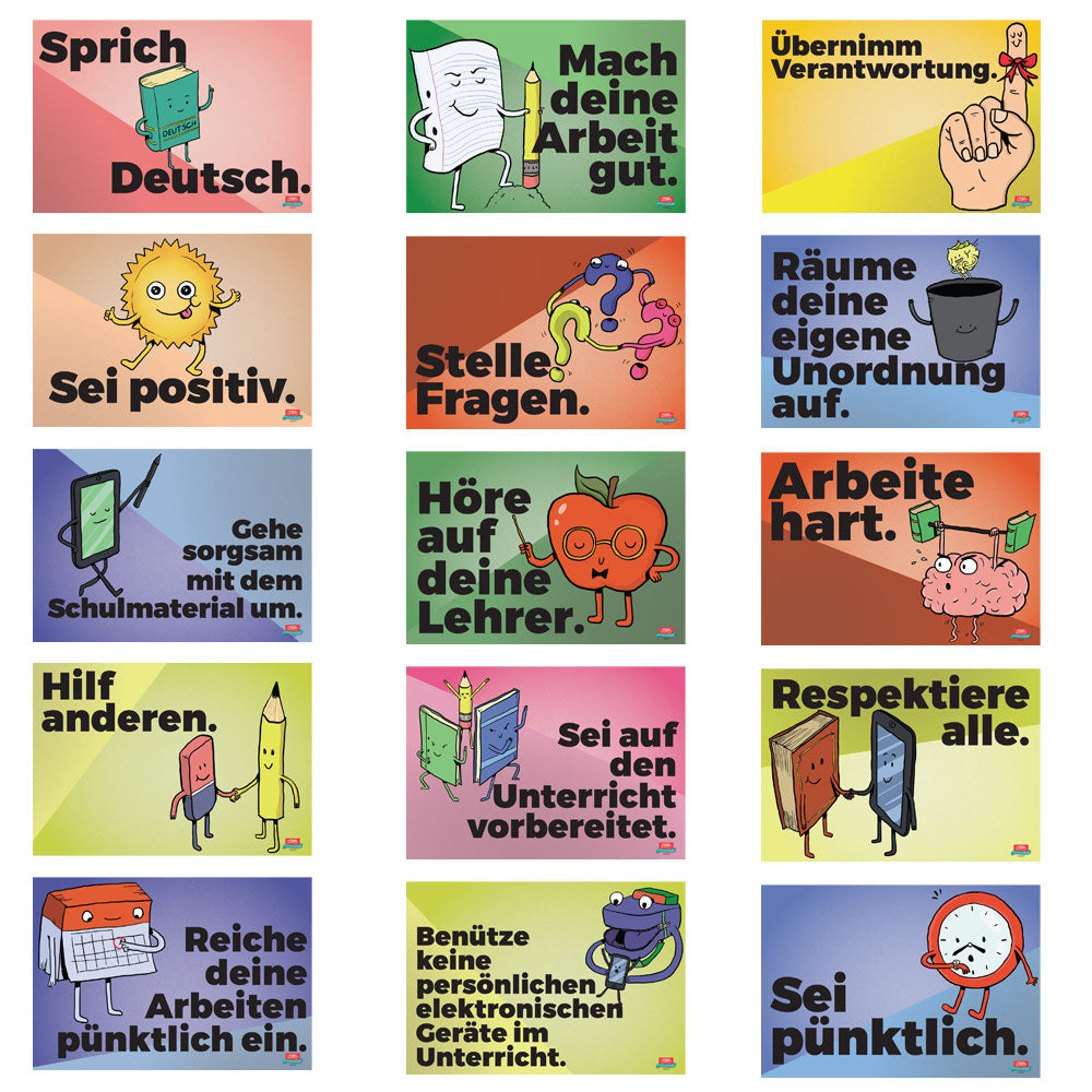 Common Sense Rules - German - Mini-Posters - Set of 15 – Teacher's ...