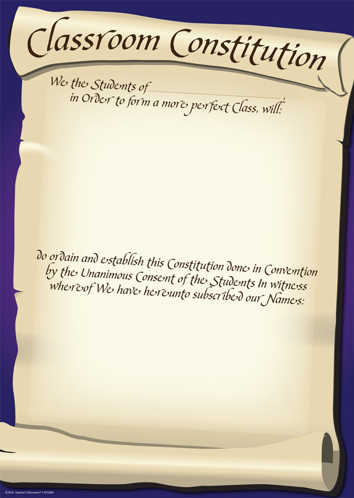 Dry-Erase Class Constitution Poster – Teacher's Discovery