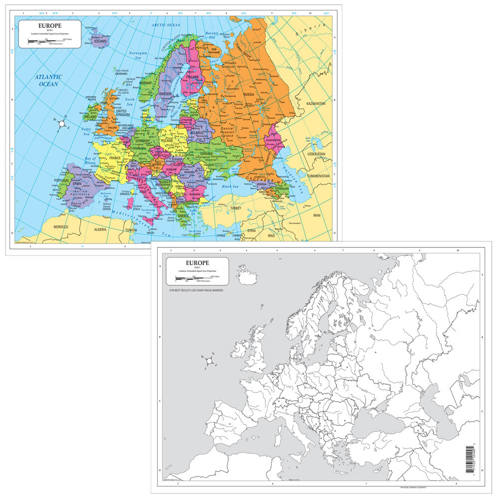 Dry-Erase Europe Desk Map – Teacher's Discovery
