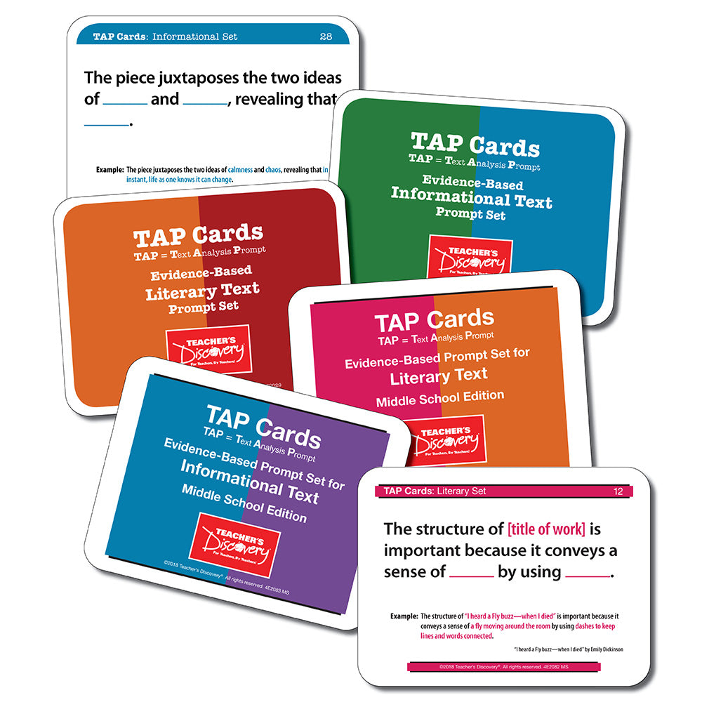 TAP Cards: Middle School and High School - All 4 Sets – Teacher's Discovery