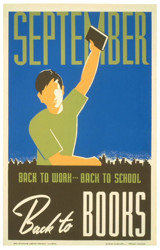 WPA Reading Poster: September Back to Books – Teacher's Discovery